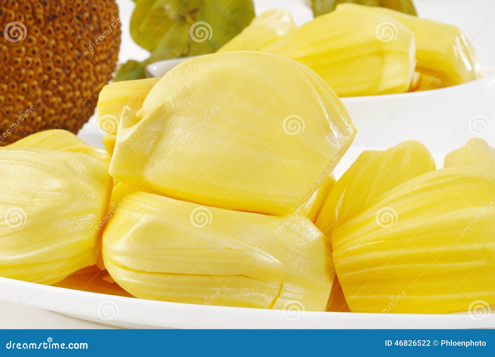 Fresh jack-fruit on white stock photo. Image of healthy - 46826522