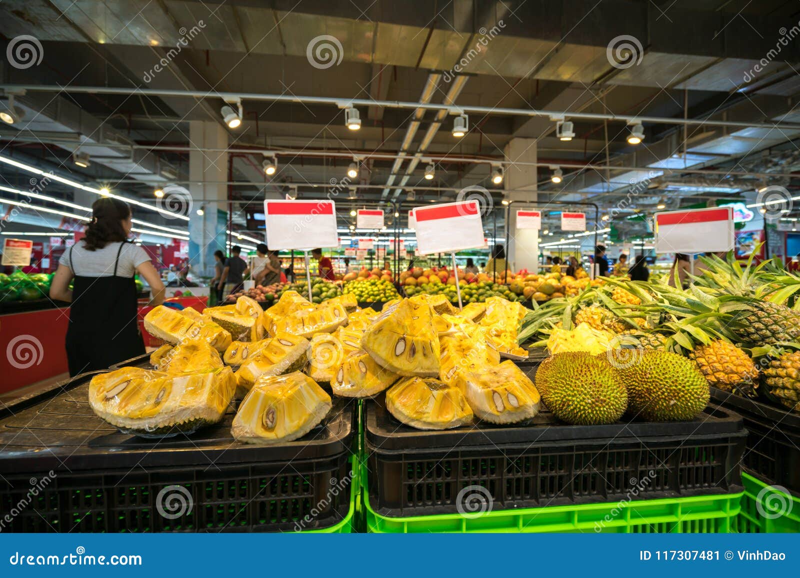 Fresh Jackfruit on Shelf in Supermarket. Editorial Photo - Image of ...