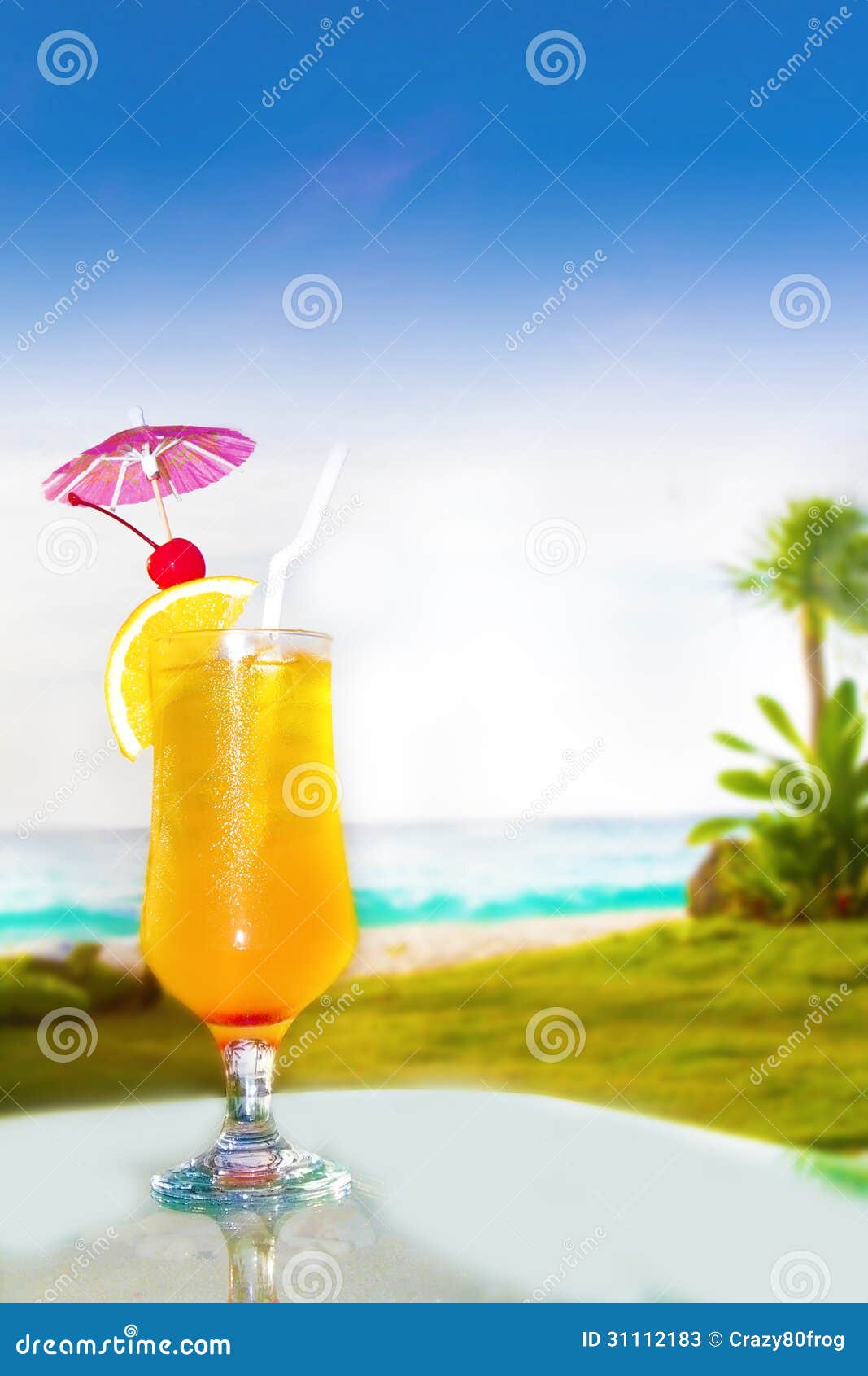 Fresh Juice On Sea Background Stock Image - Image of cocktail, beach ...