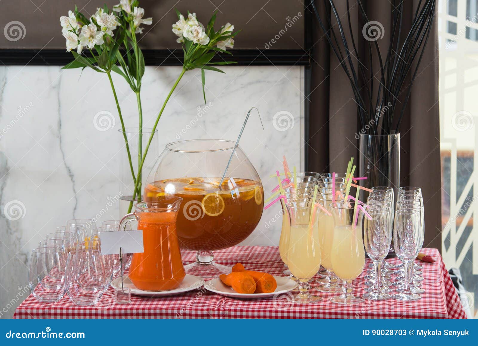 Fresh Juice on a Table in a Restaurant. Healthy Drinks Stock Image ...