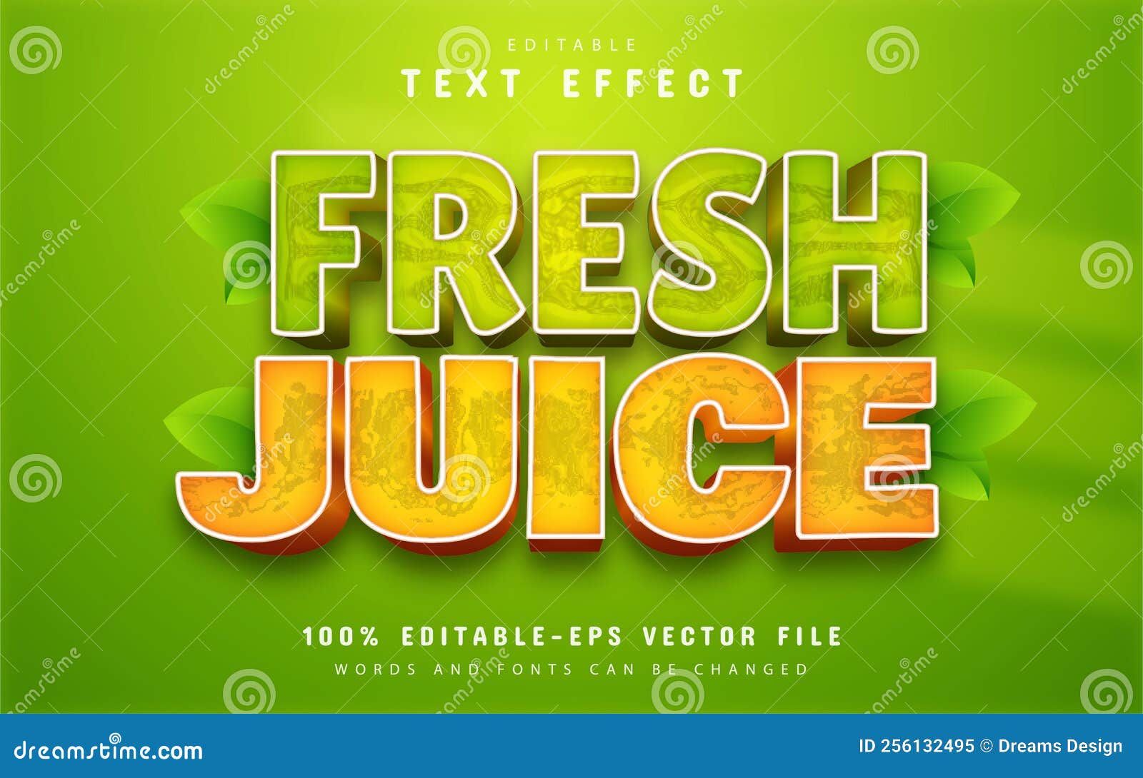 Fresh Juice Text Effect Editable Stock Vector - Illustration of banner ...