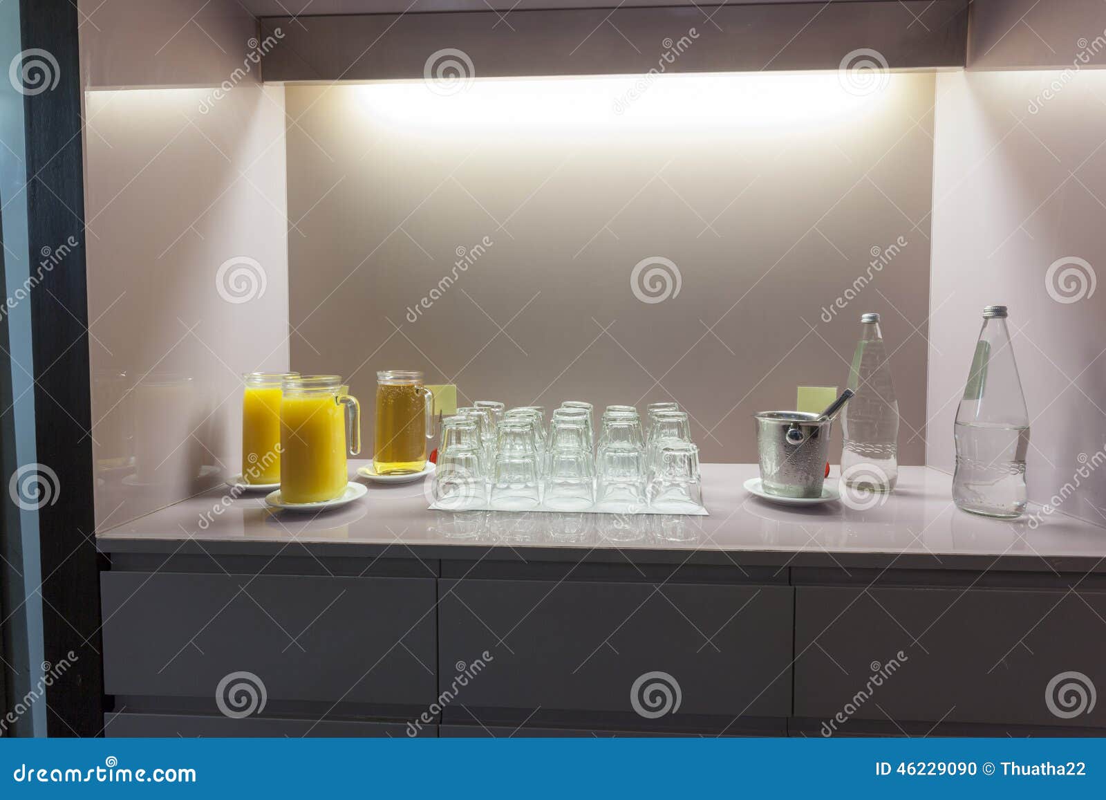 Fresh Juice and Water at Buffet Restaurant Stock Photo - Image of ...