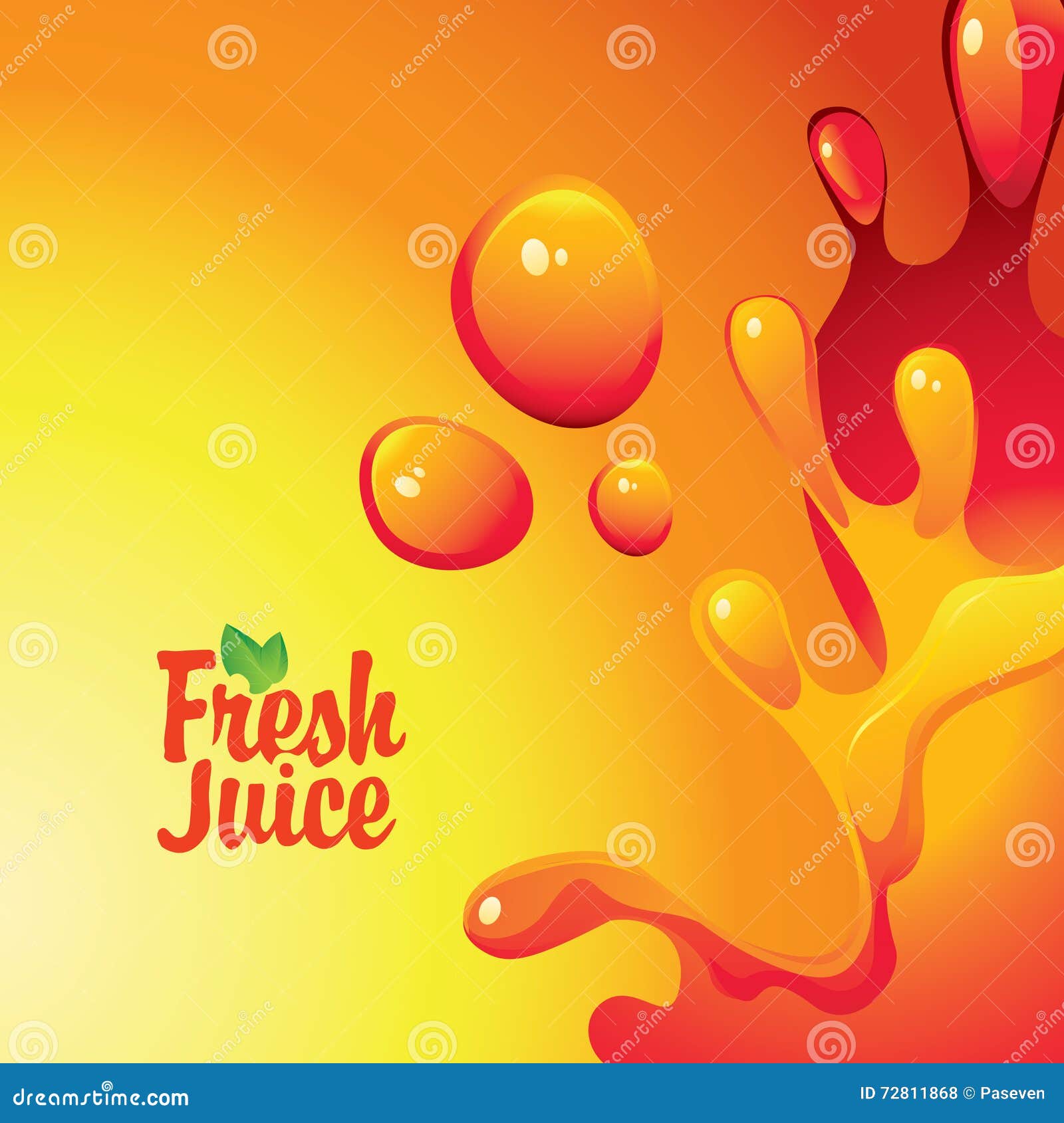 Fresh Juices and Drops and Splashes Stock Vector - Illustration of ...