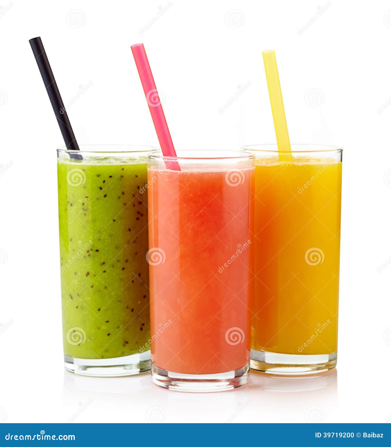 Fresh juices stock photo. Image of kiwi, isolated, glass - 39719200
