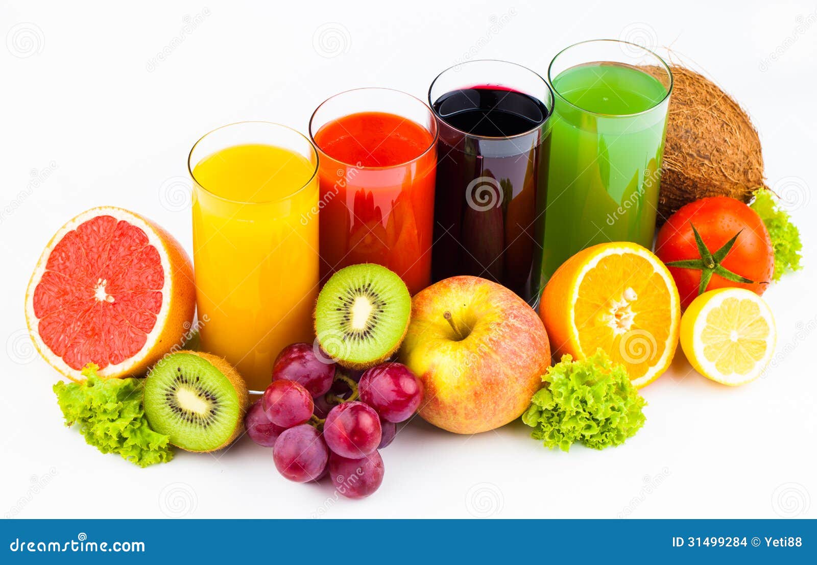 Fresh Juices Isolated on White Stock Photo - Image of fruit, citron ...