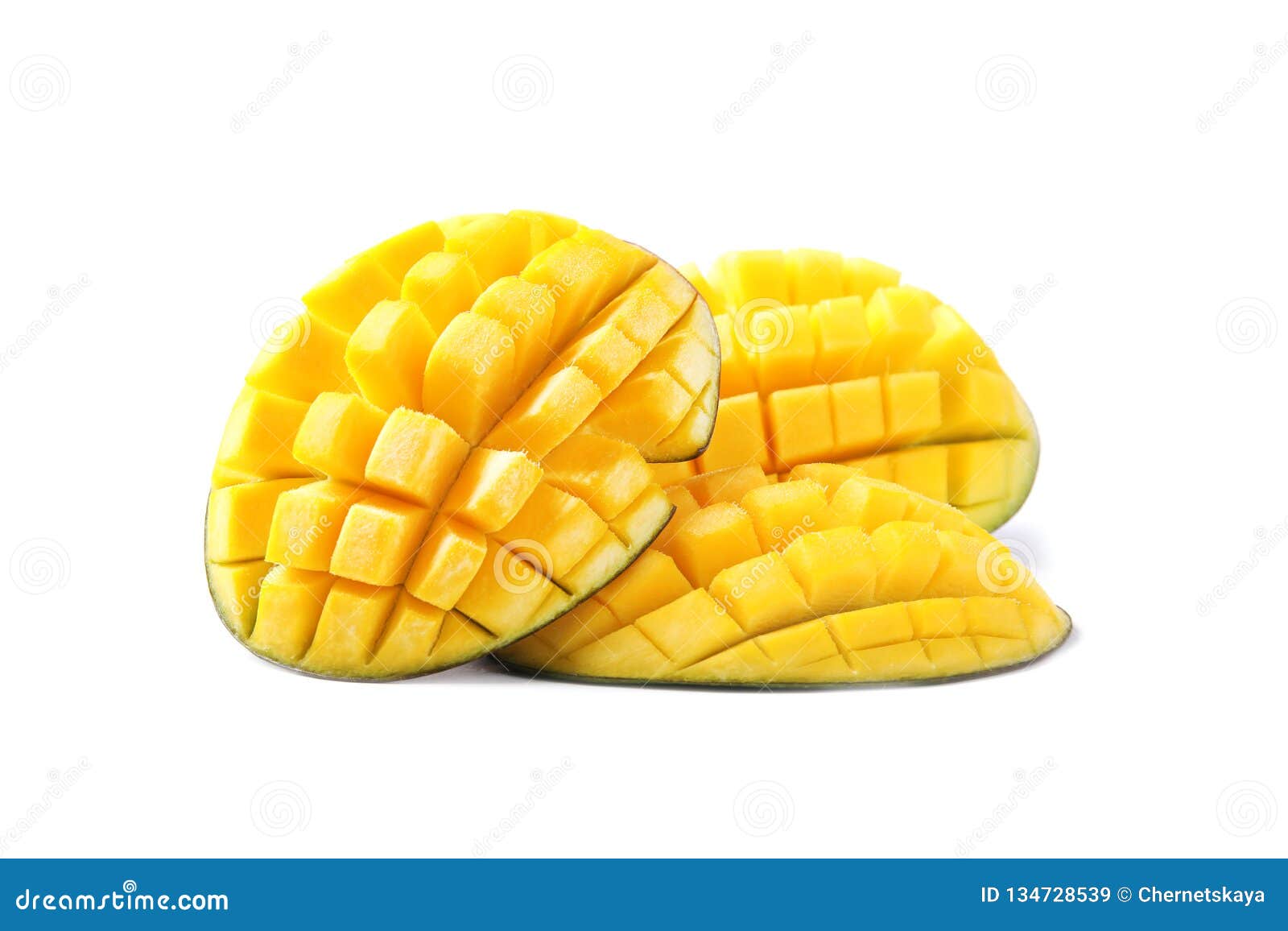 Fresh Juicy Mango Halves Isolated Stock Image - Image of fresh ...