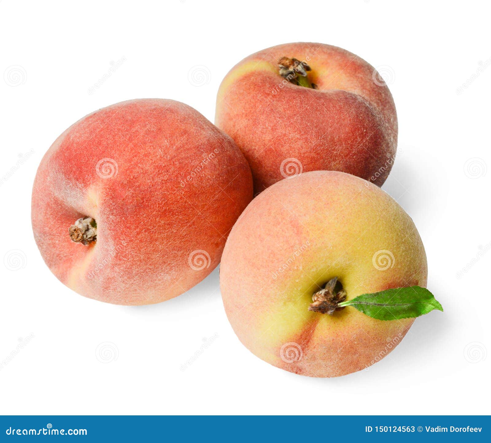 Fresh Juicy Peaches Isolated on White. Bright Saturated Colors Stock ...