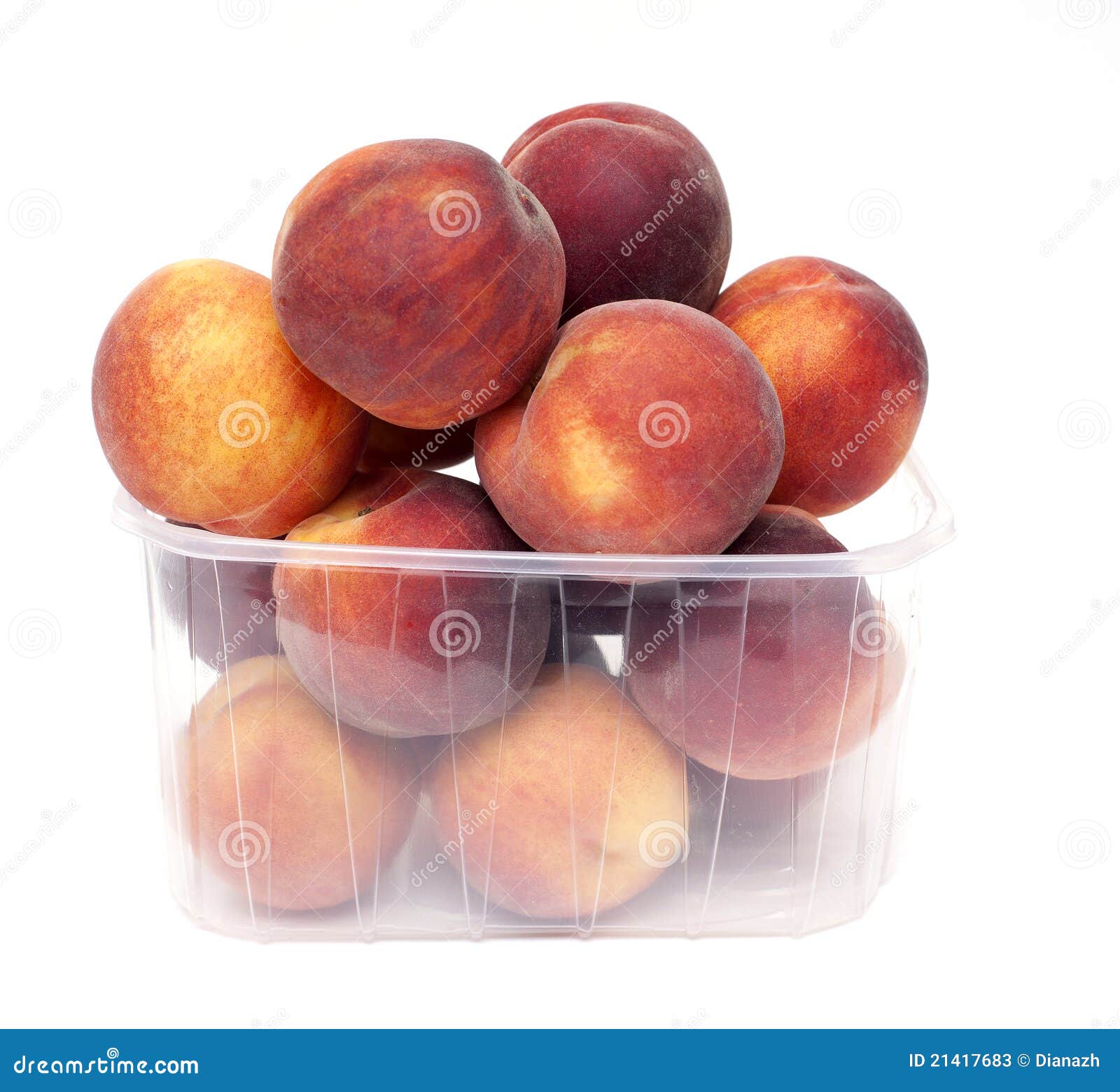 Fresh and Juicy Peaches in a Plastic Box Stock Image - Image of plastic ...