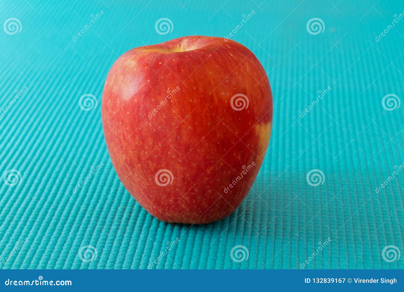 Red Apple on Sky Blue Texture Surface Stock Image - Image of icon, food ...