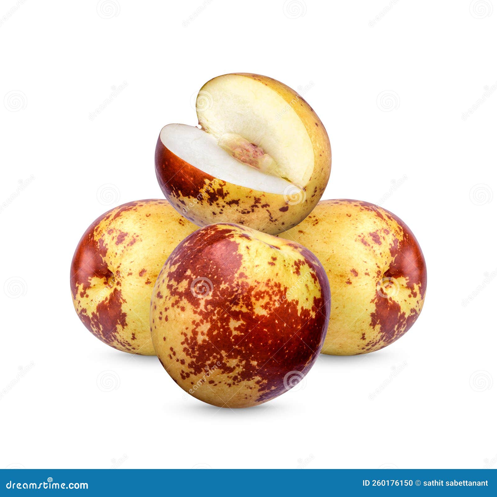 Fresh Jujube with Leaves Isolated on White Background Stock Photo ...