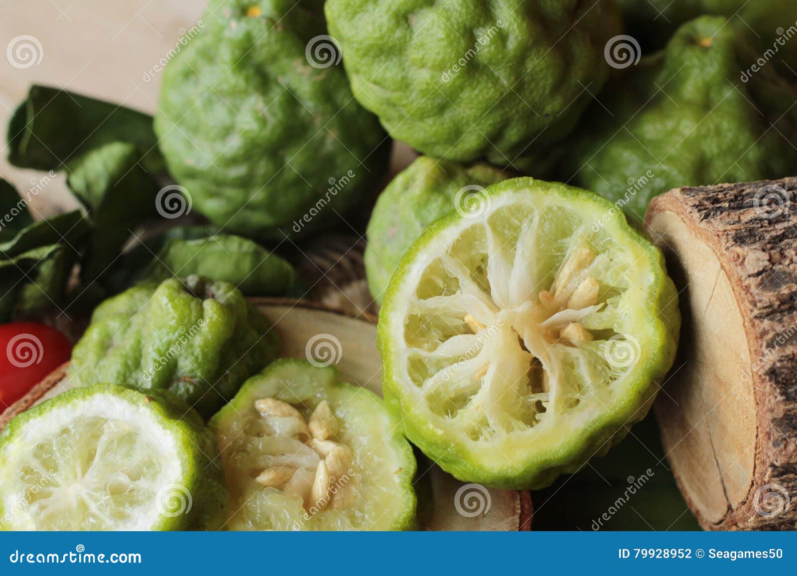 Fresh Kaffir and Sliced ,aromatic and Medicinal. Stock Photo - Image of ...