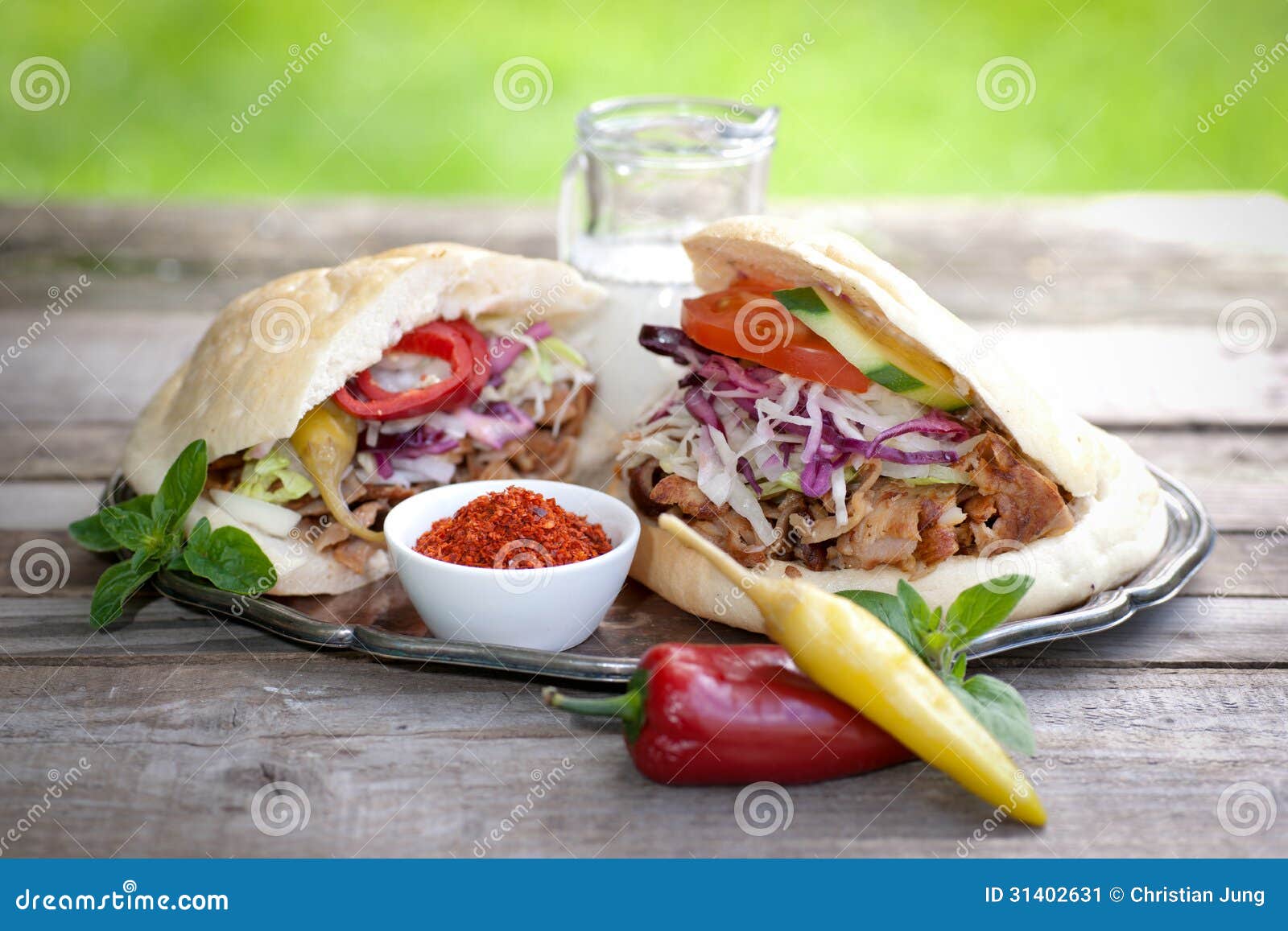 Fresh kebap stock image. Image of plate, bannok, sauce - 31402631