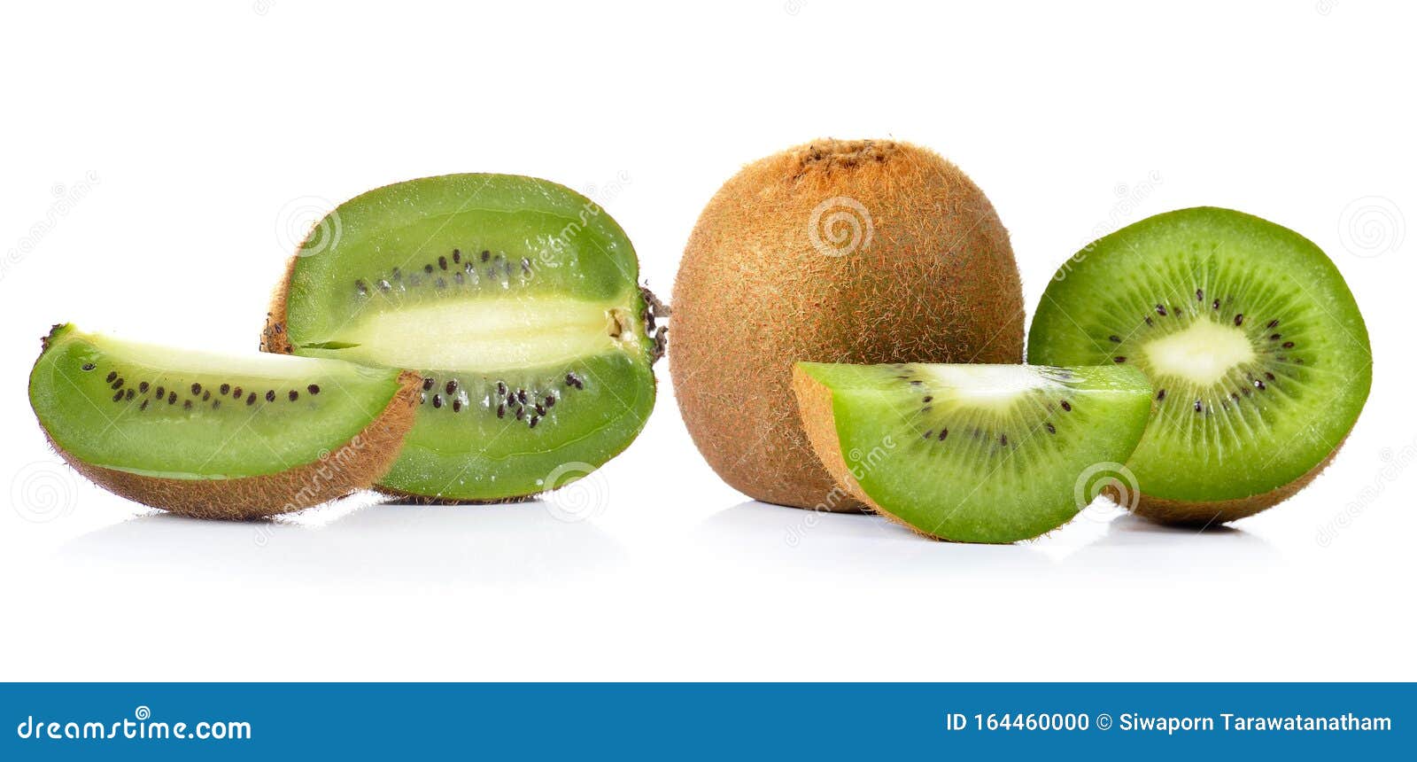 Fresh Kiwi Fruit on White Background Stock Photo - Image of fruit ...