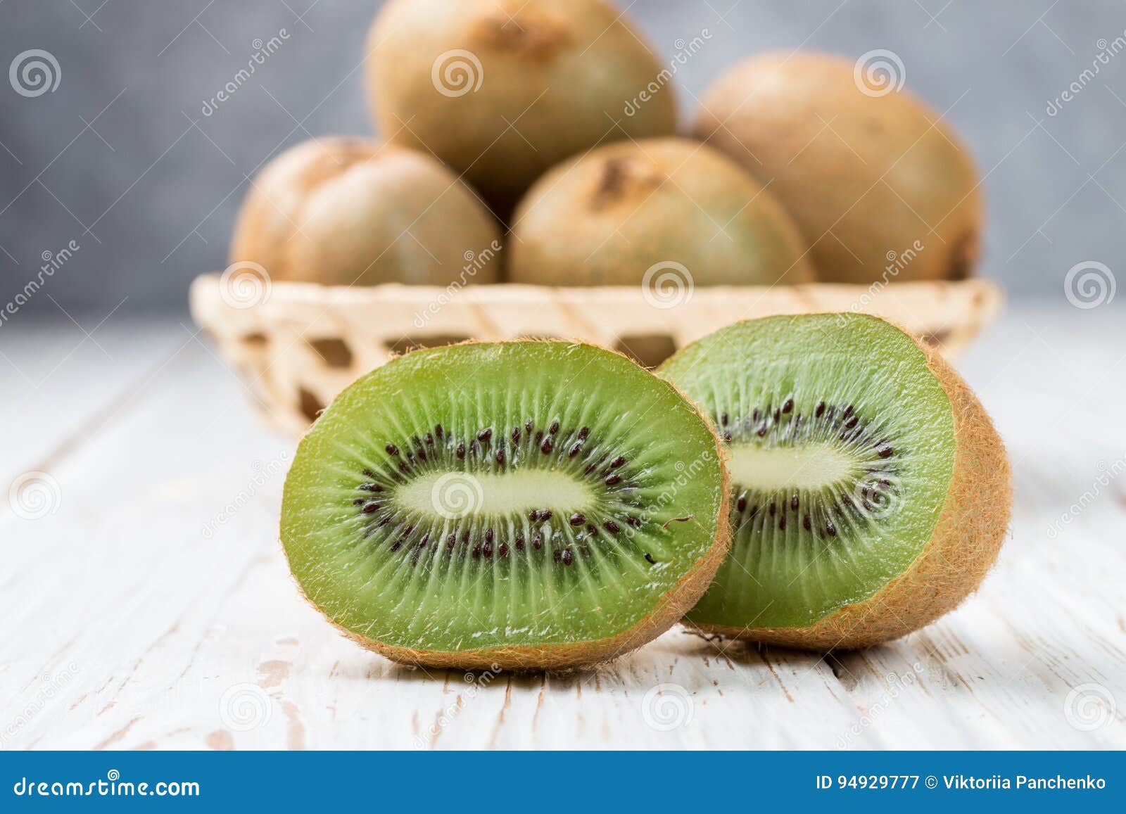 Fresh Kiwi Fruit Whole and Cut Stock Image - Image of background, fruit ...