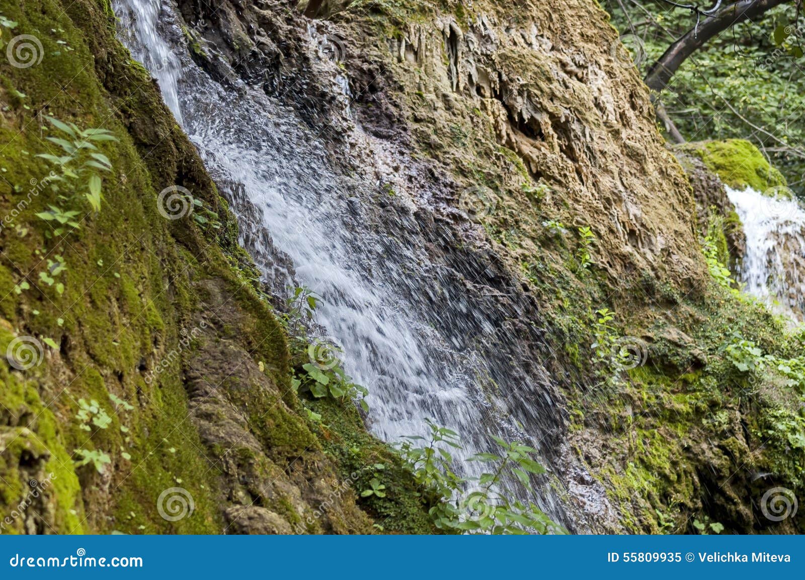 Fresh Krushuna Waterfalls Cascade in Deep Forest and Rock Stock Image ...