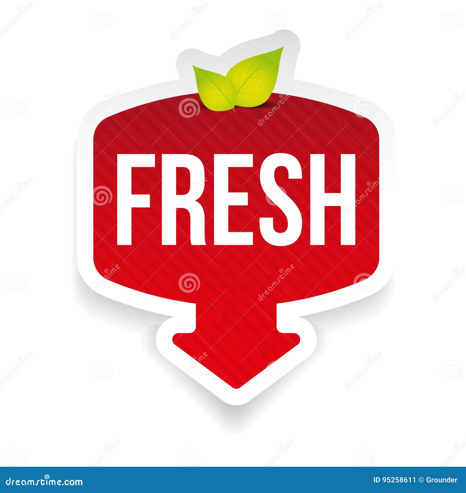 Fresh label red sticker stock vector. Illustration of element - 95258611