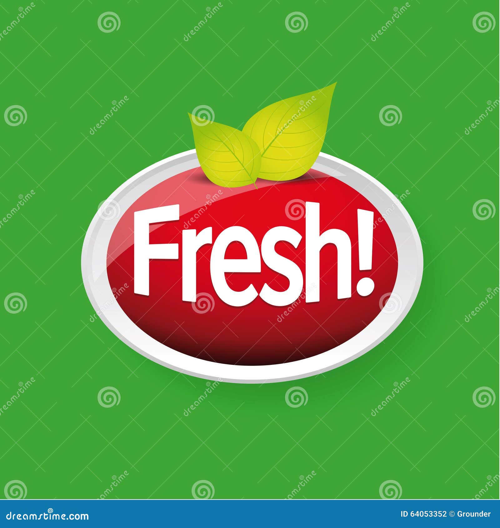 Fresh Label Vector Red with Leaf Stock Vector - Illustration of organic ...