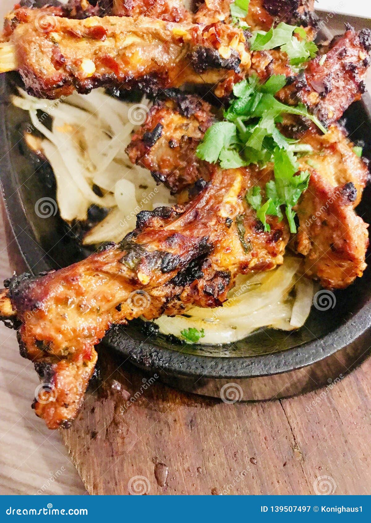 Fresh lamb chops stock image. Image of coriander, lunch - 139507497