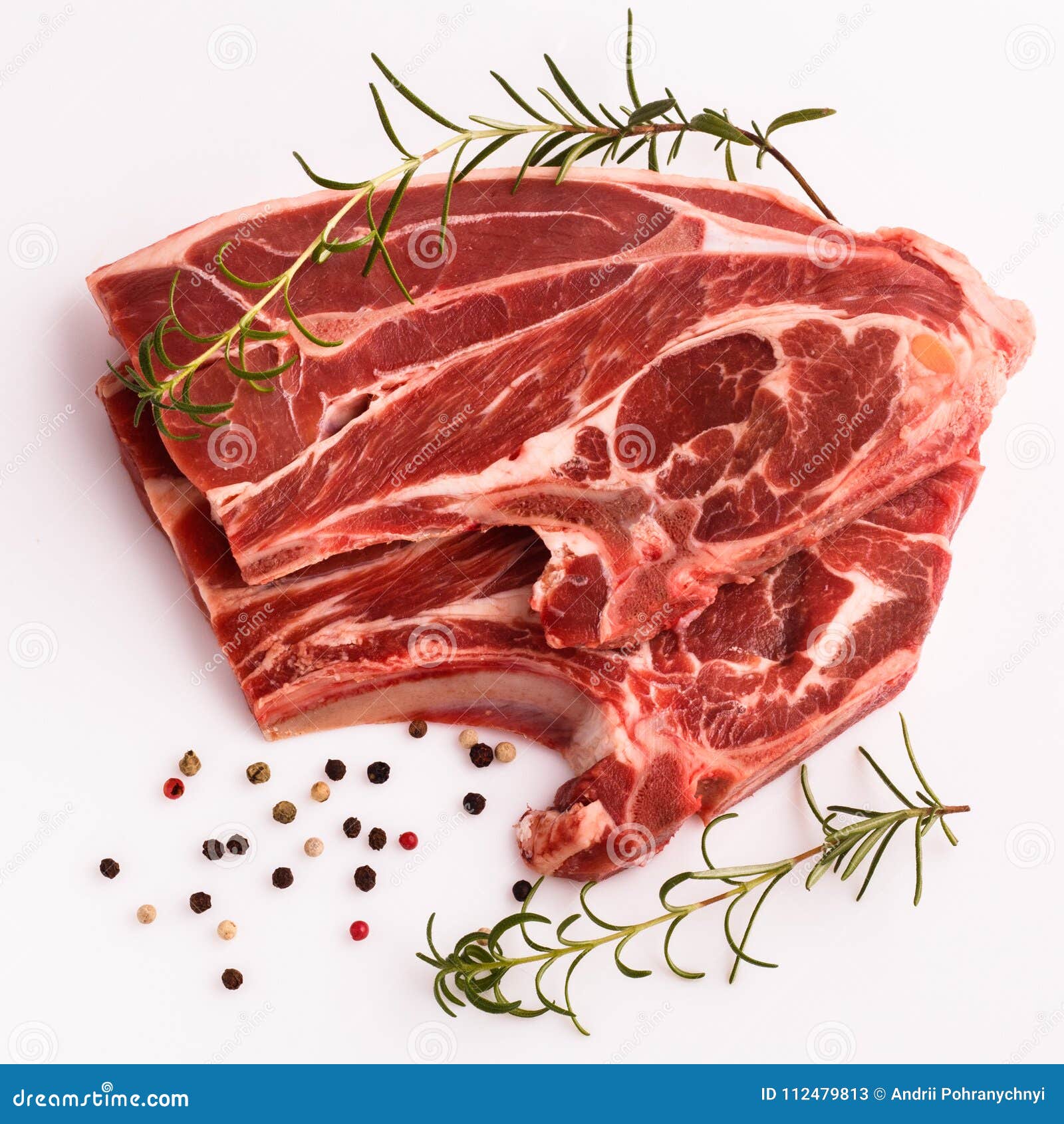 Fresh Lamb Meat on a White Background Stock Image - Image of food ...