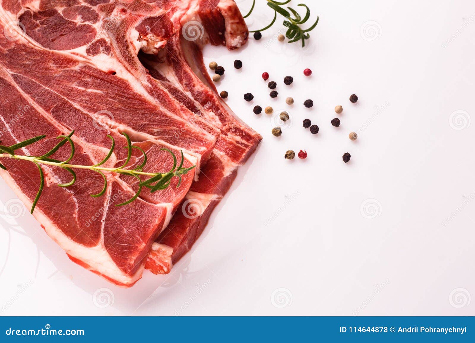 Fresh Lamb Meat on a White Background Stock Photo - Image of cooking ...