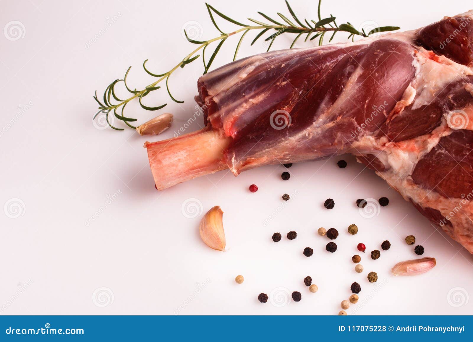 Fresh Lamb Meat on a White Background Stock Photo - Image of butcher ...