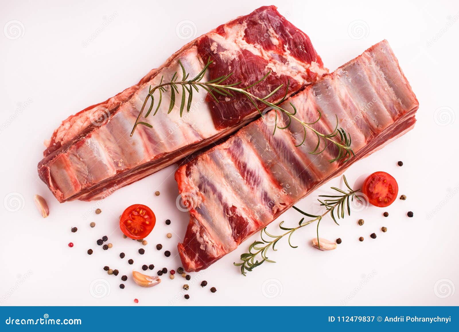 Fresh Lamb Meat on a White Background Stock Image - Image of butcher ...