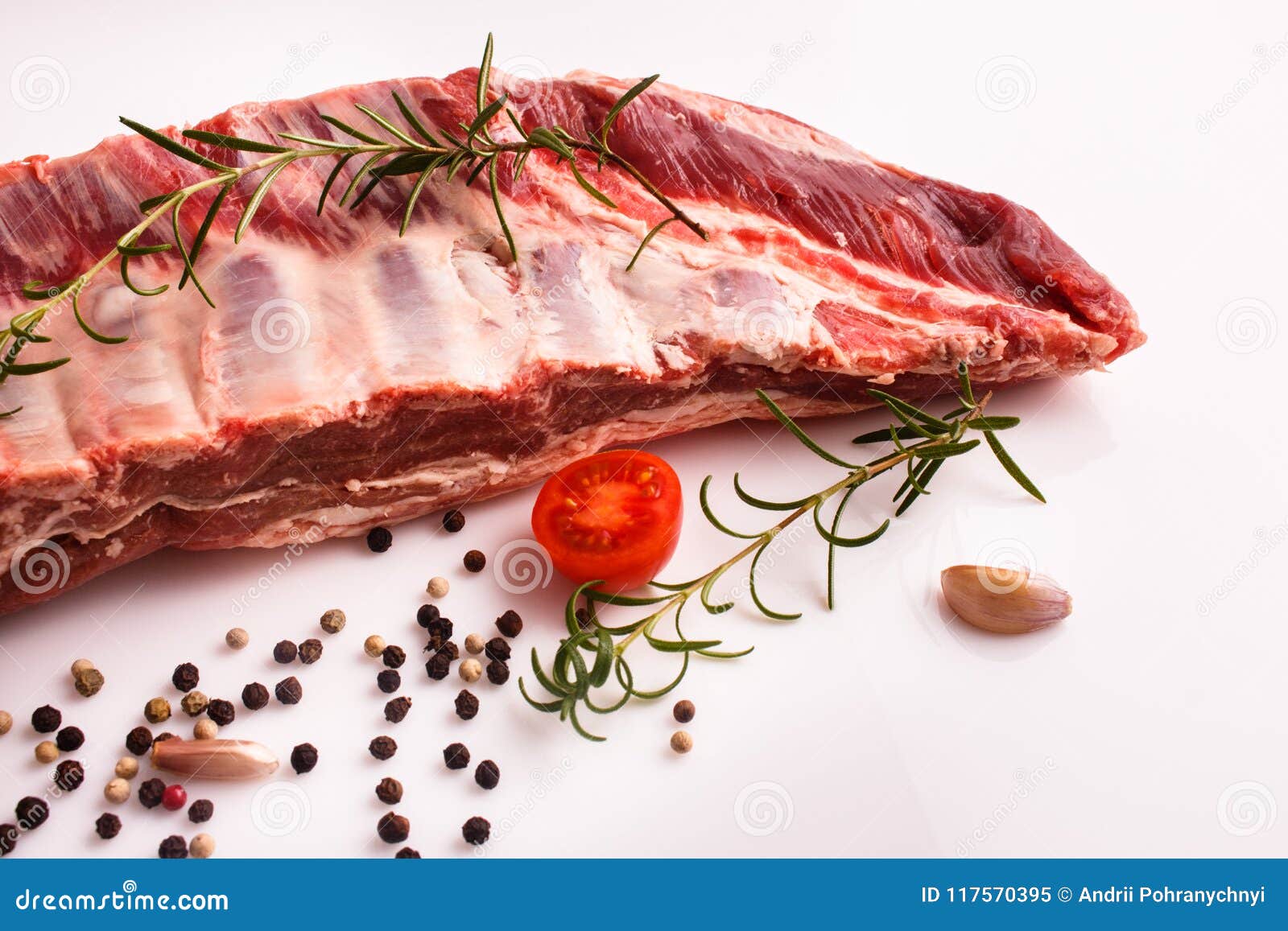 Fresh Lamb Meat on a White Background Stock Image - Image of meal ...