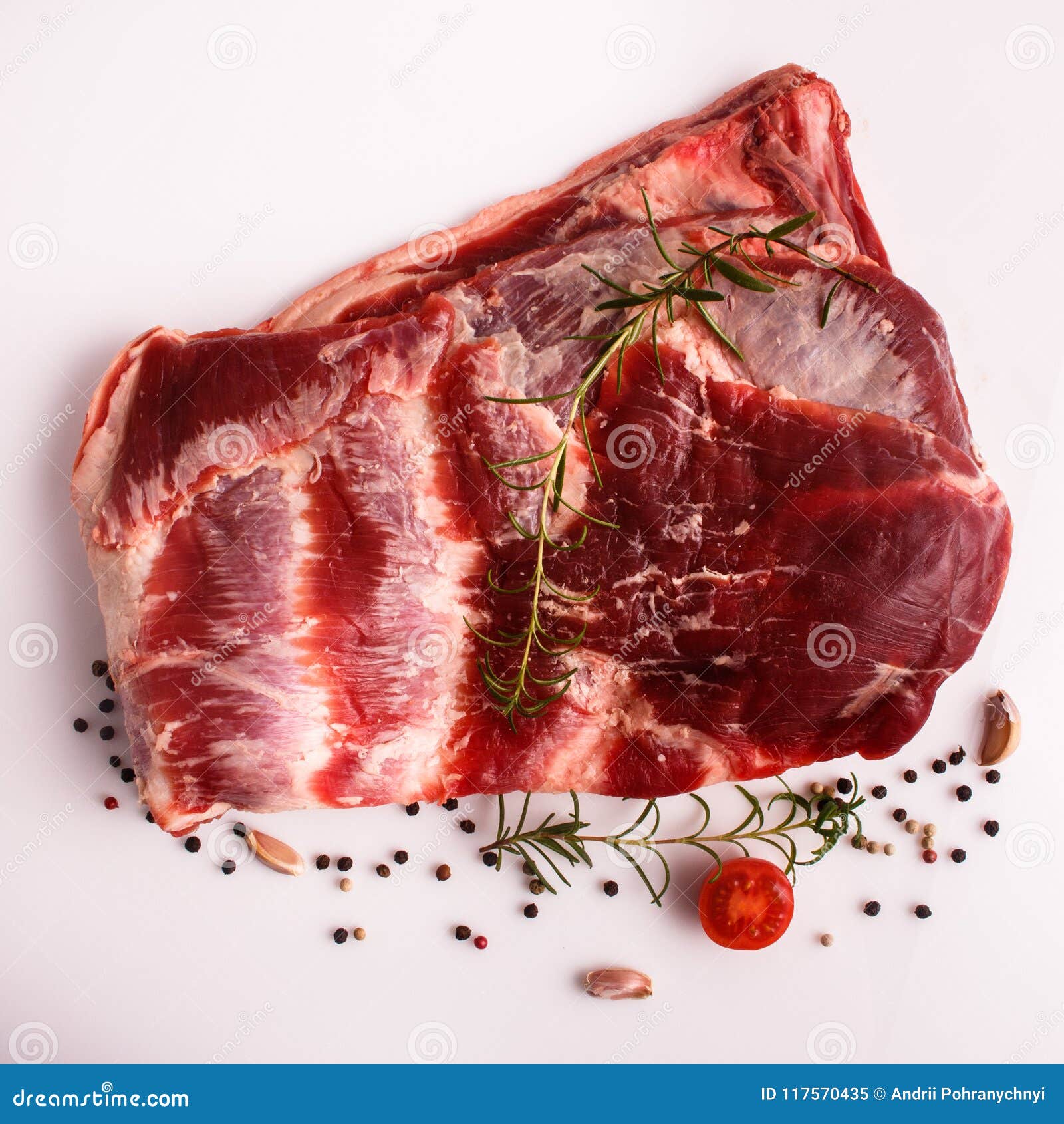 Fresh Lamb Meat on a White Background Stock Image - Image of meal ...