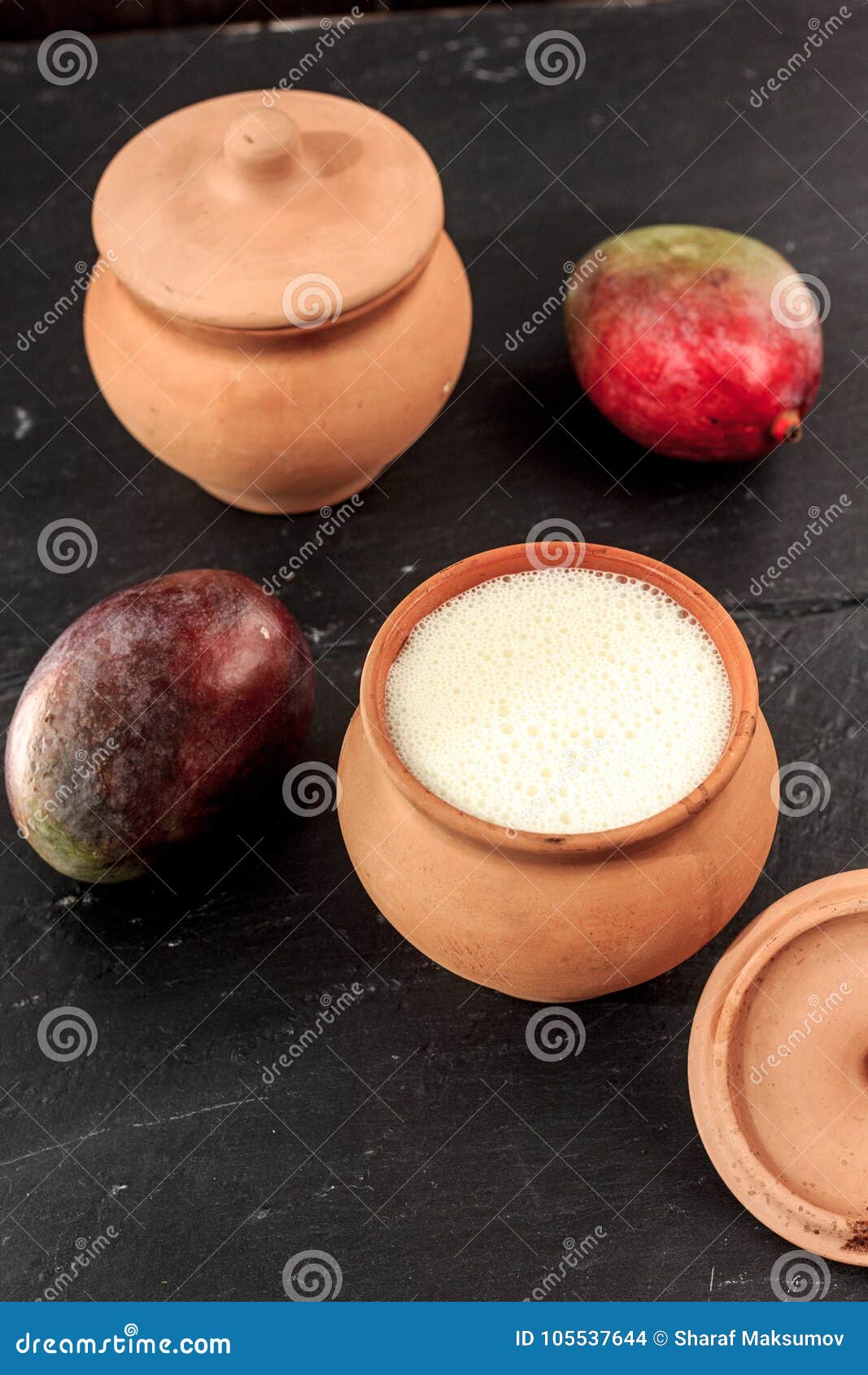 Fresh Lassi In Traditional Indian Clay Pot And Word Love Royalty-Free ...