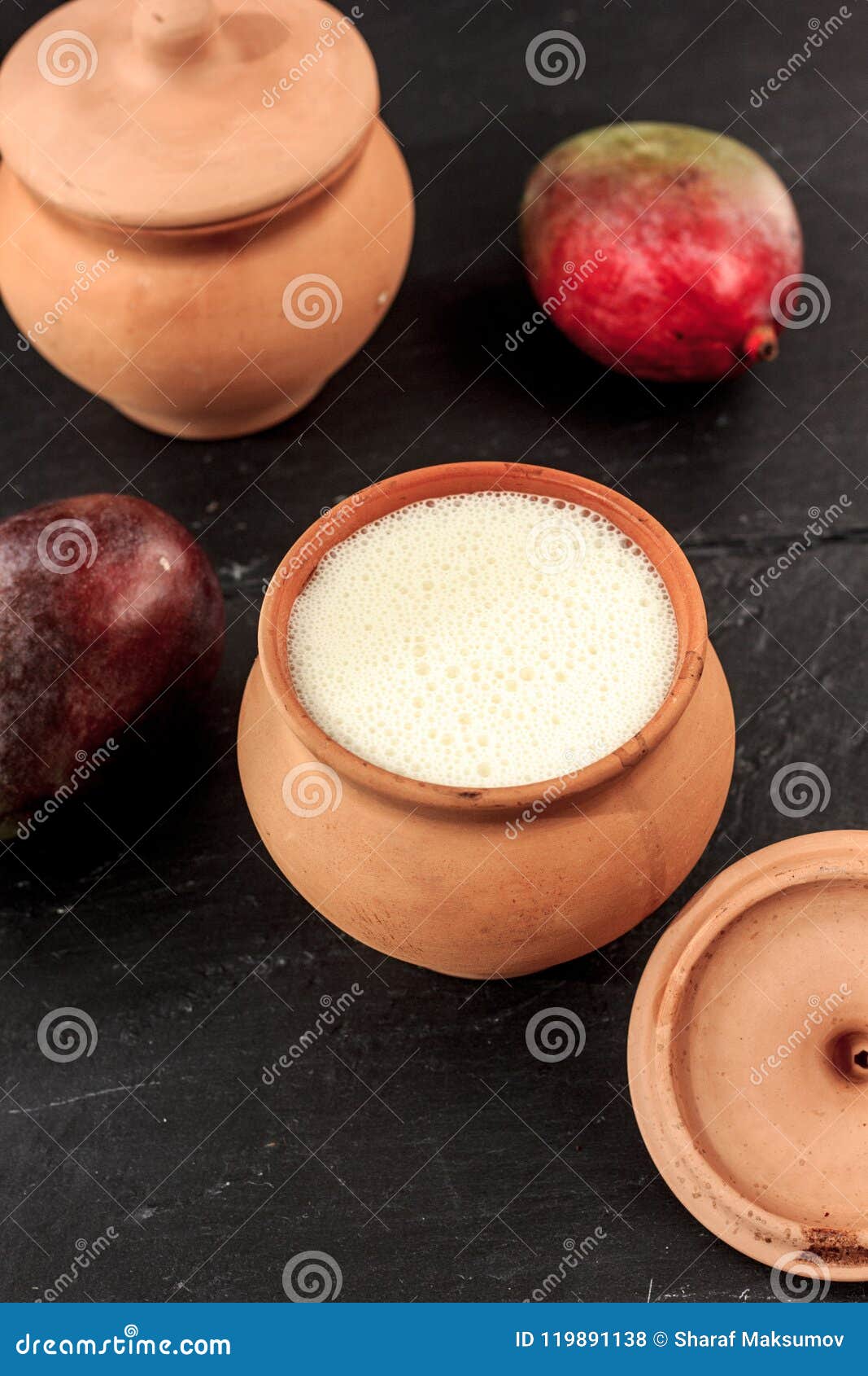 Fresh Lassi in Traditional Indian Clay Pot. Stock Photo - Image of ...