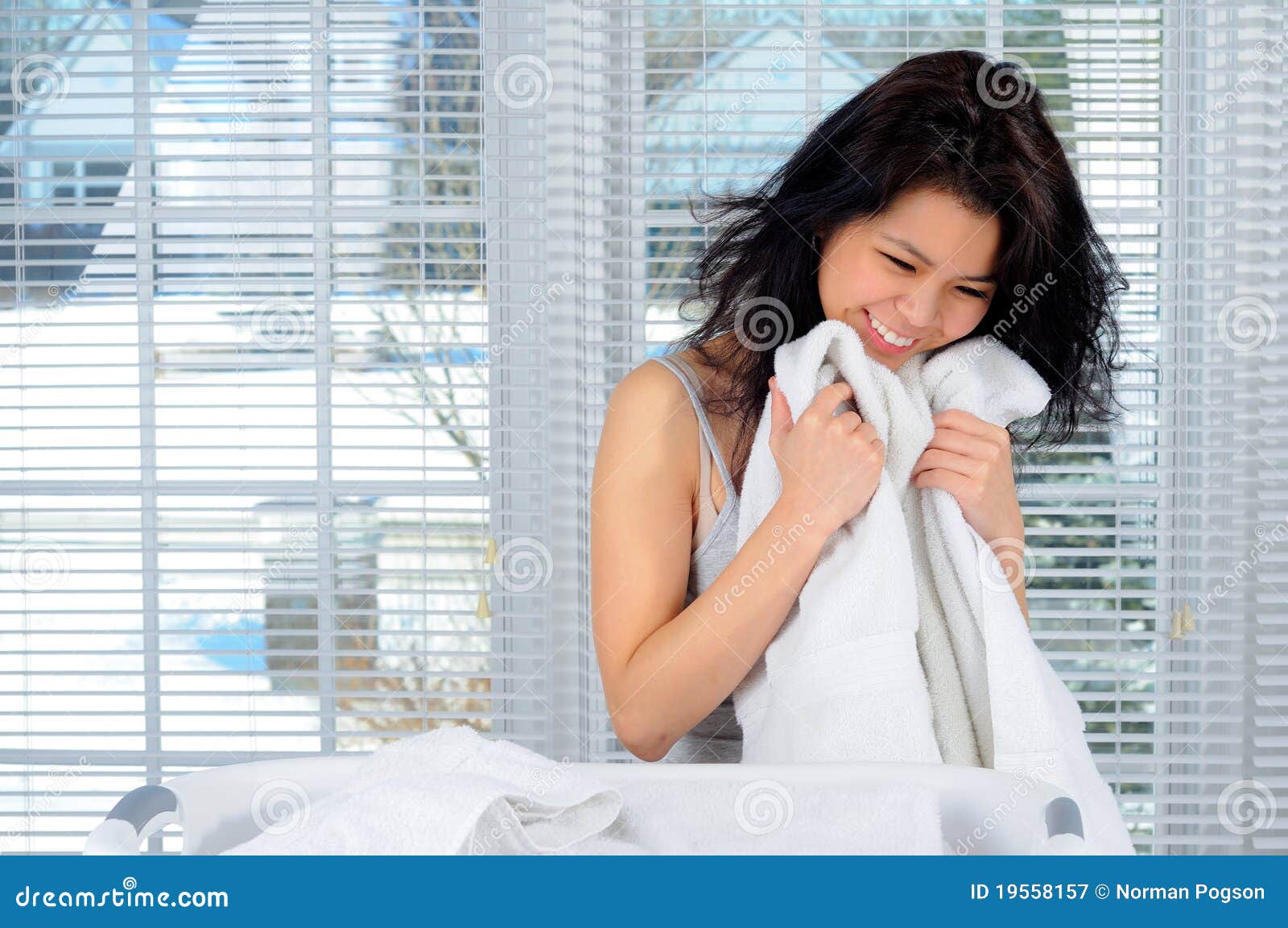 Fresh Laundry stock image. Image of hair, asian, twenty - 19558157
