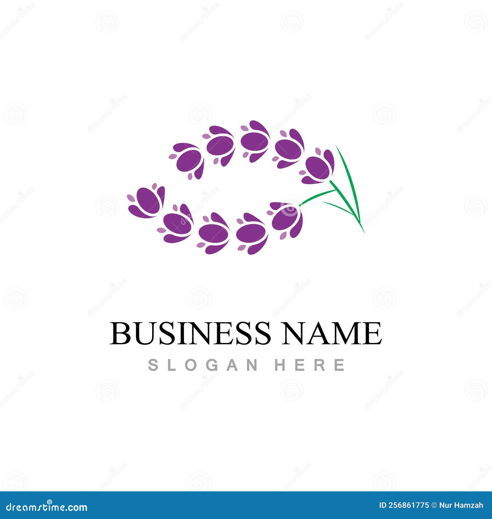 Fresh Lavender Flower Logo Flat Design Template Stock Vector ...