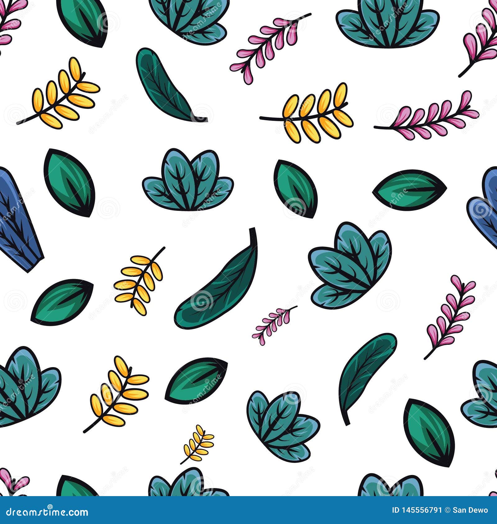 Fresh leaf pattern stock vector. Illustration of exotic - 145556791