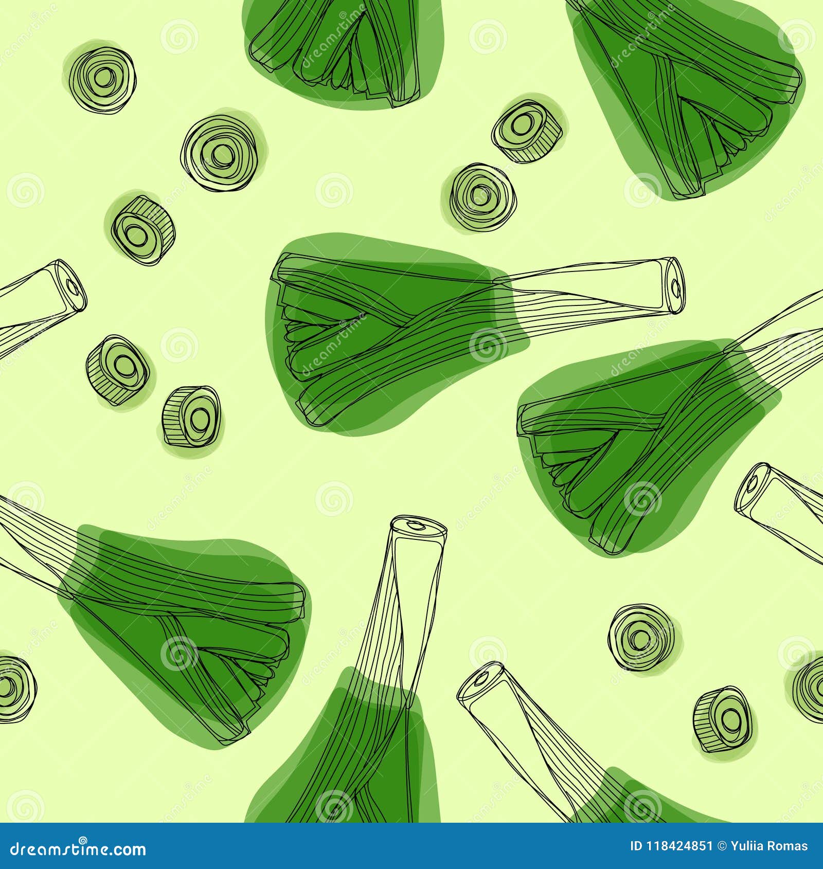 Fresh Leek Seamless Pattern. Leek Onion Vector Illustration. Stock ...