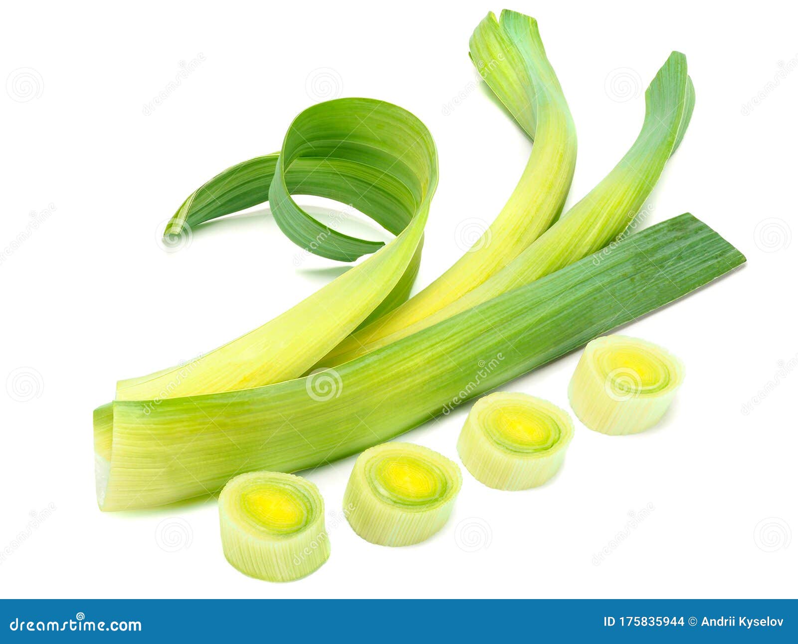Fresh Leek on White Background Stock Photo - Image of nutrition, leek ...