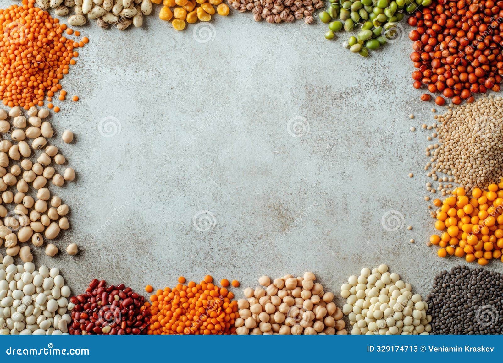 Fresh Legumes and Pulses with Blank Space Stock Image - Image of layout ...