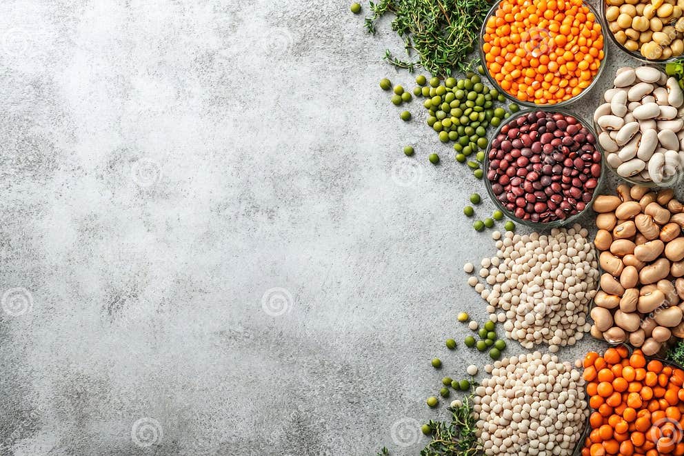 Fresh Legumes and Pulses with Blank Space Stock Photo - Image of banner ...