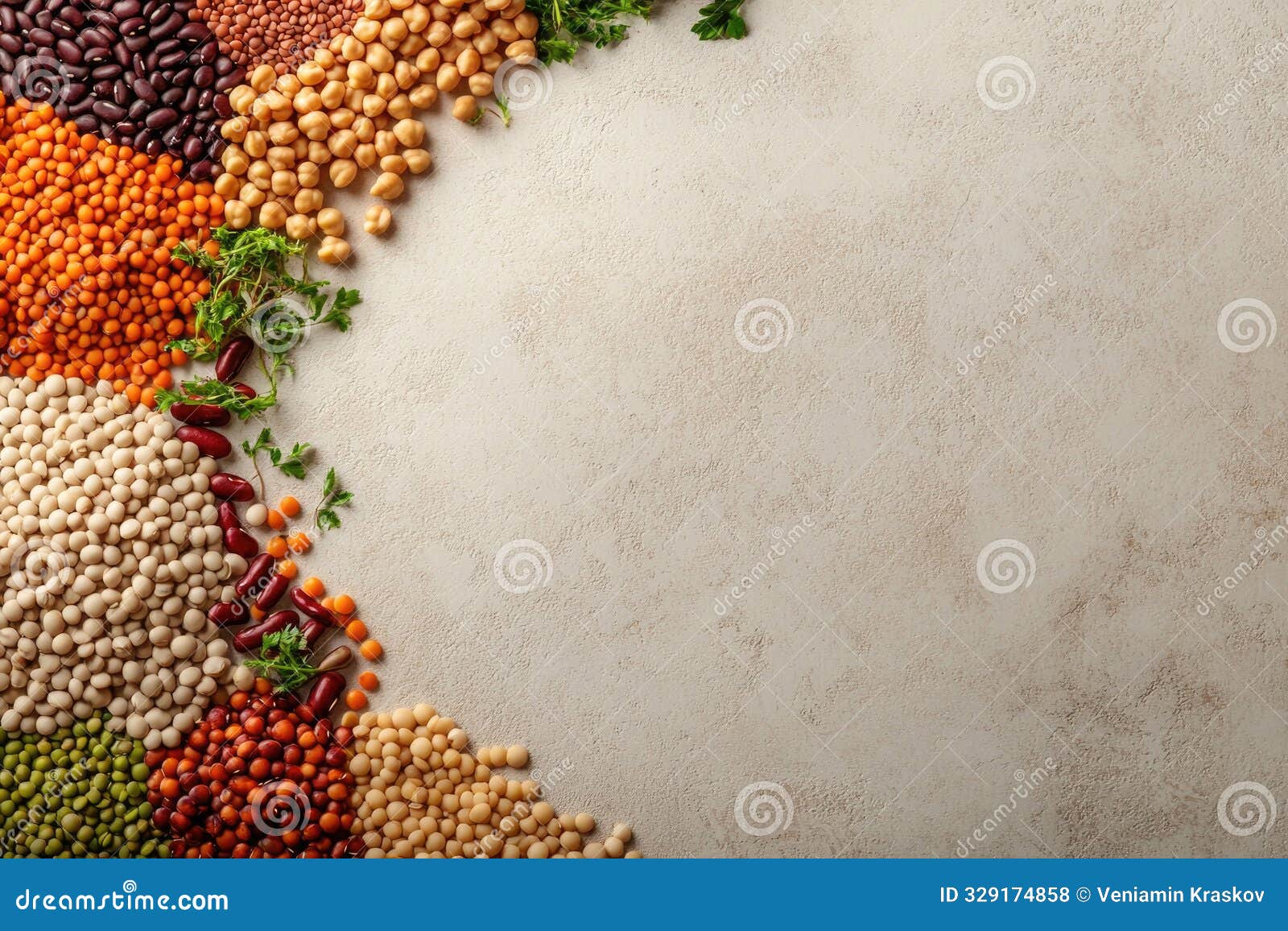 Fresh Legumes and Pulses with Blank Space Stock Photo - Image of pulses ...