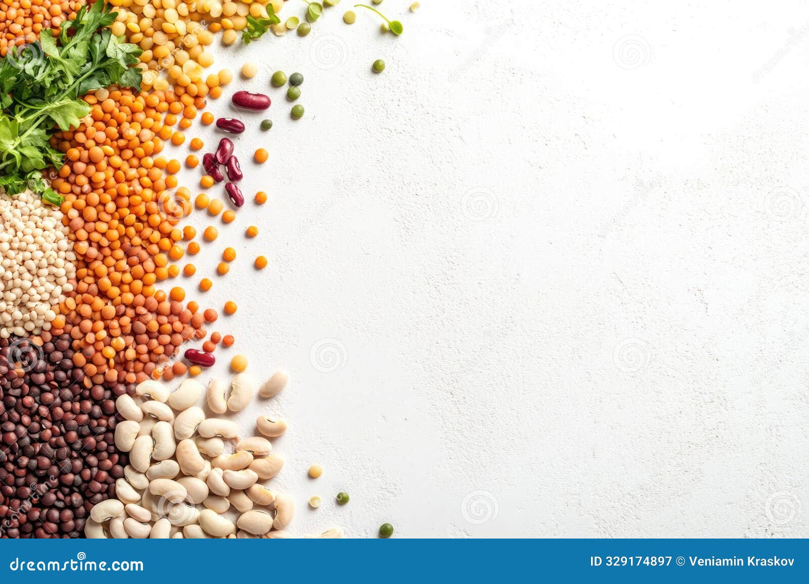 Fresh Legumes and Pulses with Blank Space Stock Image - Image of ...
