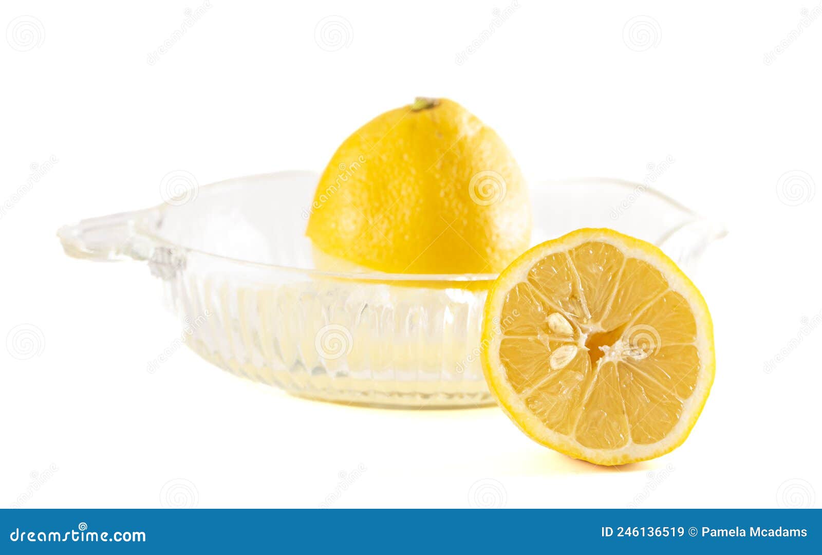 Fresh Lemon Being Juiced Isolated on a White Background Stock Image ...