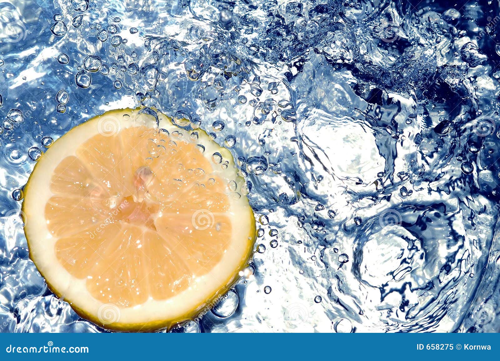 Fresh lemon in cold water stock image. Image of alcohol - 658275
