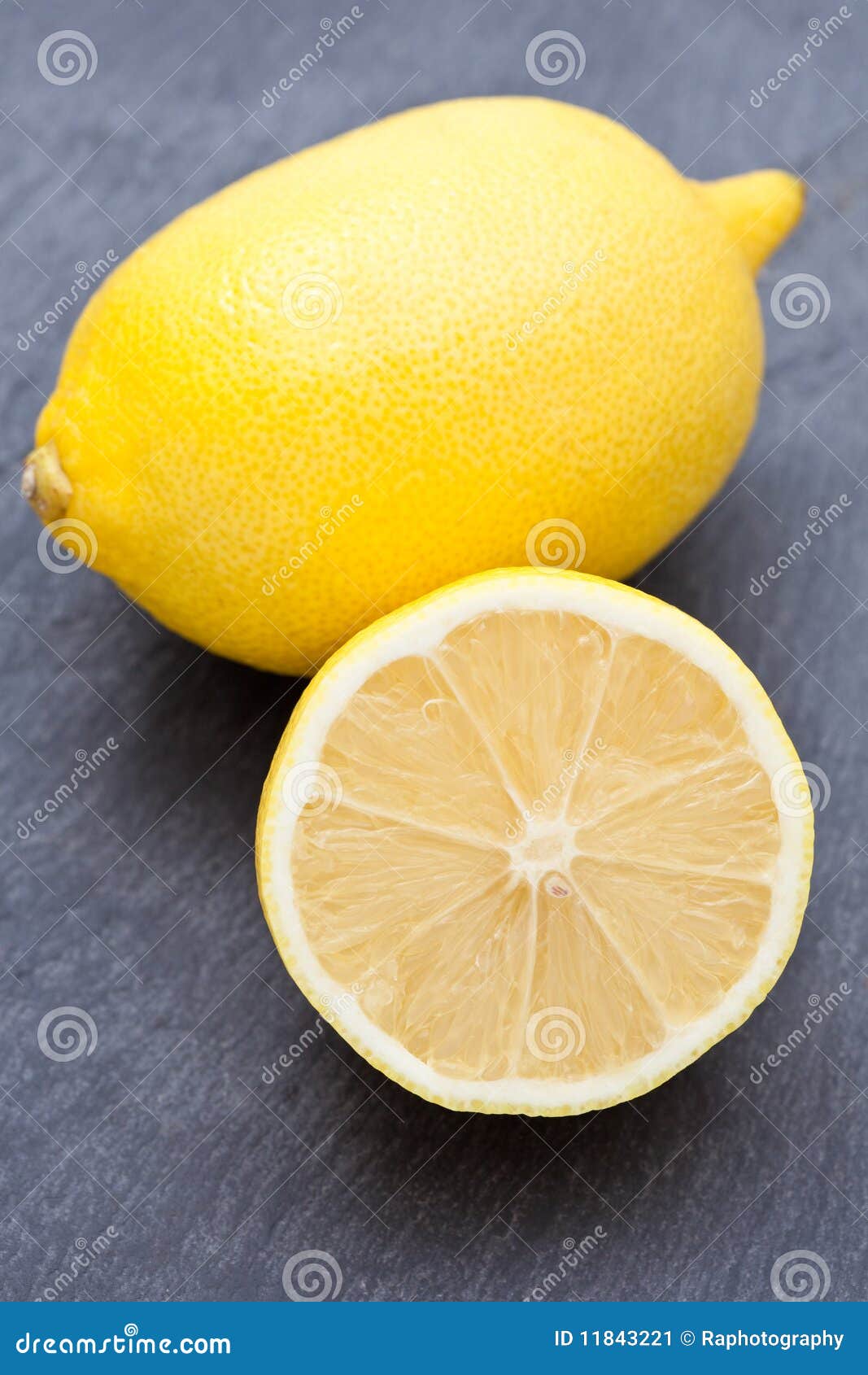 Fresh lemon cut in half stock image. Image of slate, organic - 11843221