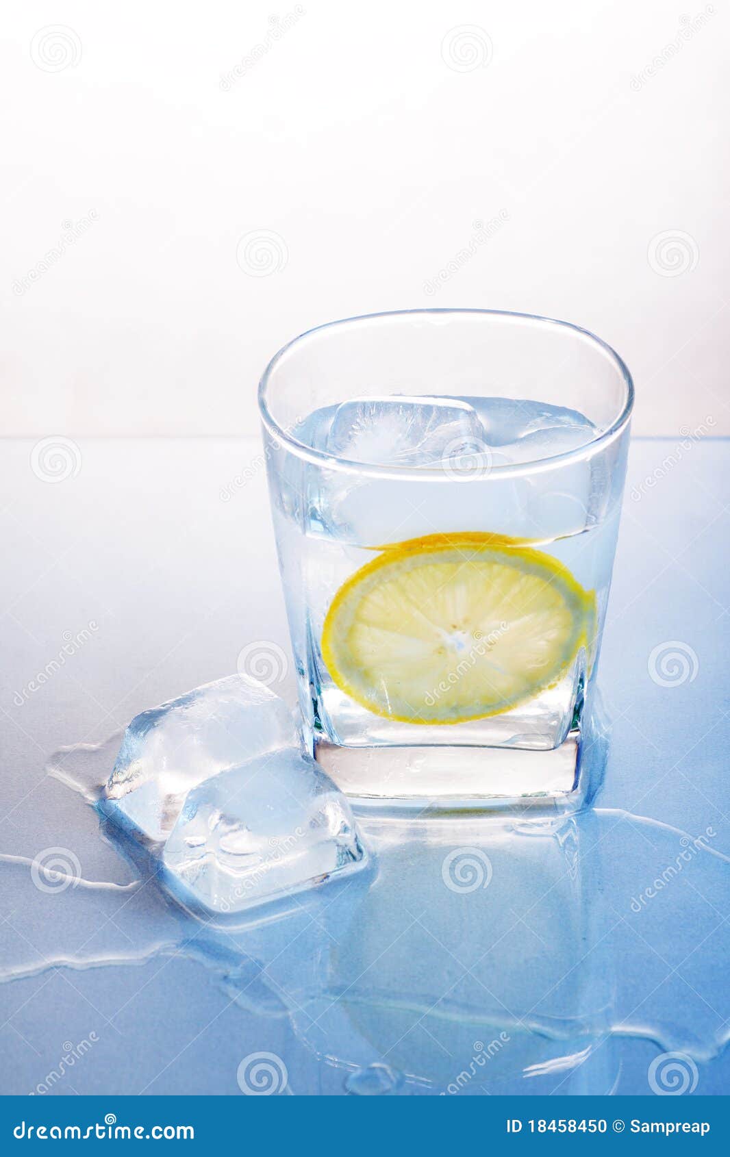 Fresh Lemon Drink with Water and Ice Stock Photo - Image of drink ...