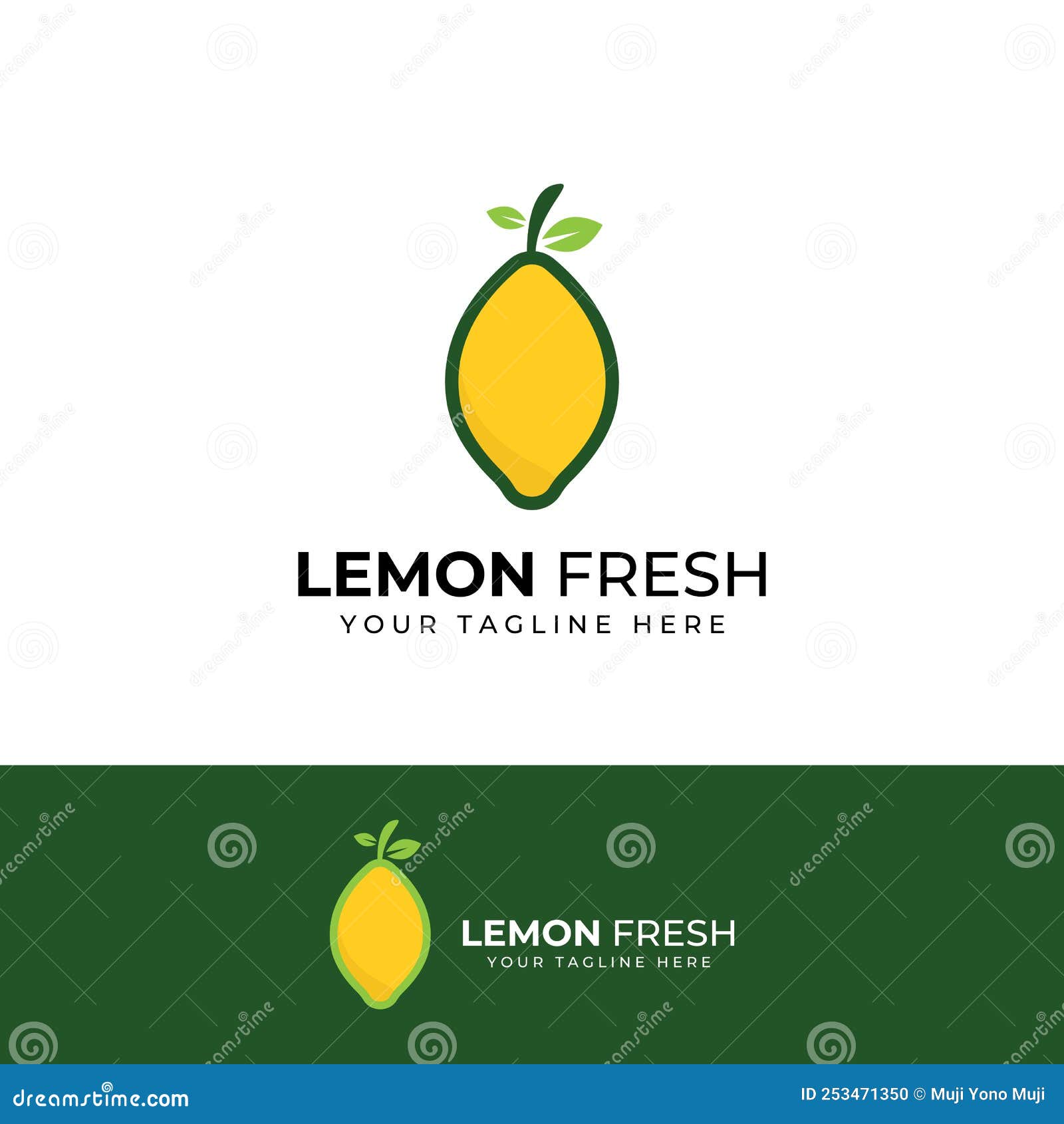Fresh Lemon Fruit Logo with Leaves and Fresh Drink of Lemon Fruit. Logo ...
