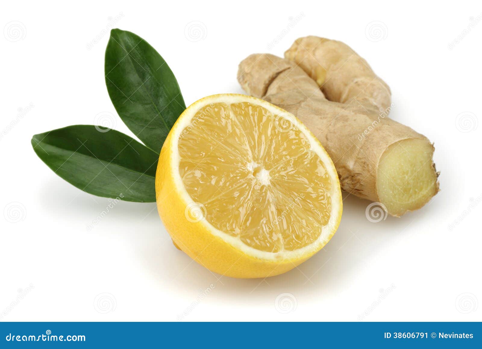 Fresh Lemon And Orange Halves Isolated On White Background. Yellow ...