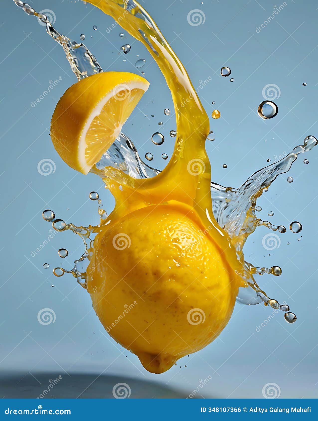 Fresh Lemon Juice Dripping from a Single Cut Lemon, Generate AI Stock ...