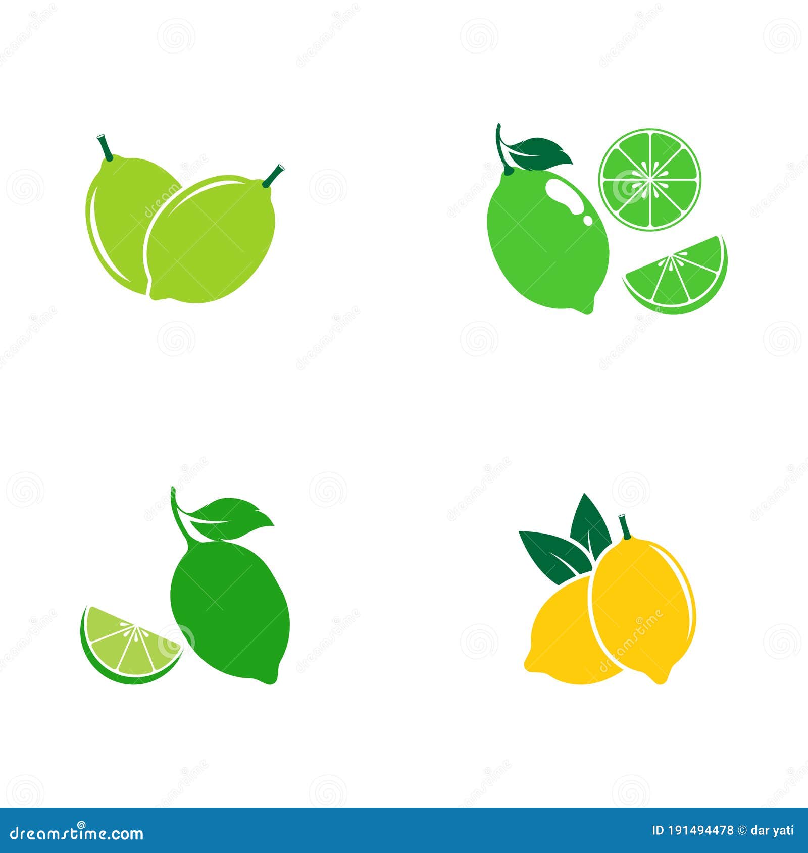 Fresh Lemon Lime Logo Vector Template Stock Vector - Illustration of ...