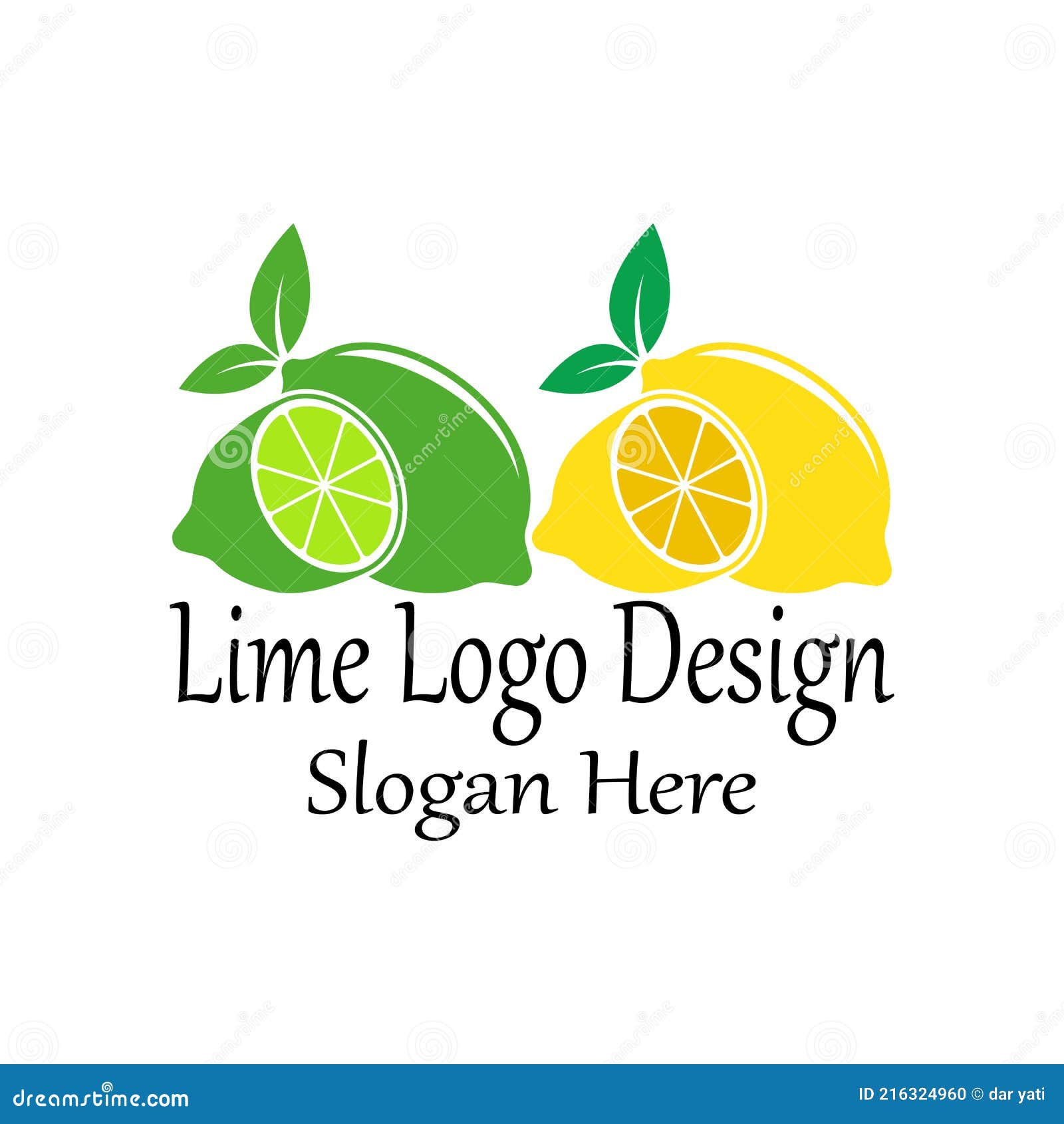 Fresh Lemon Lime Logo Vector Template Icon Stock Vector - Illustration ...