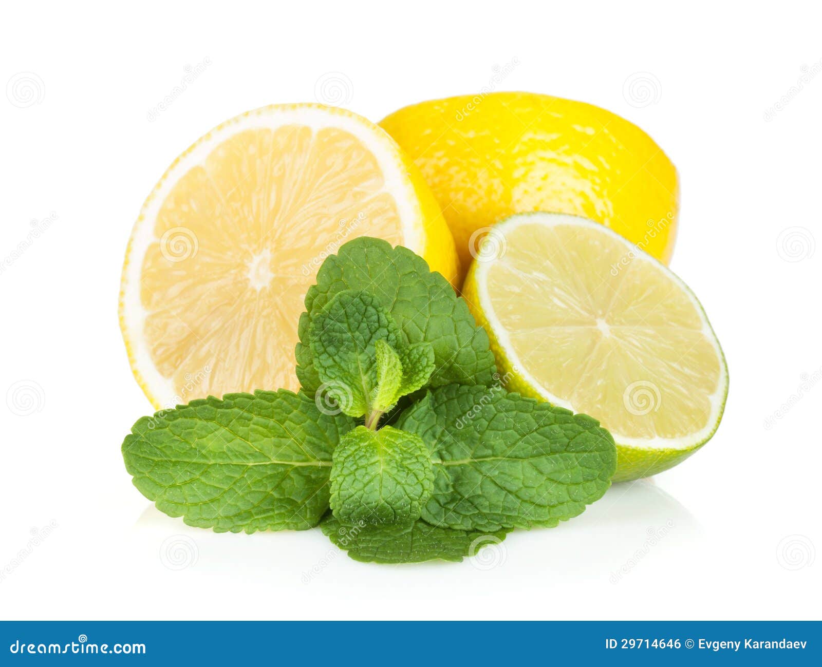 Fresh Lemon and Mint Leaves Stock Photo - Image of citrus, organic ...