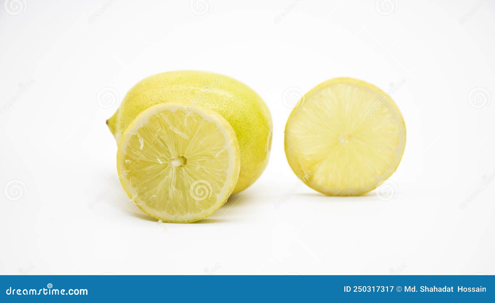 Fresh Lemon Pieces Isolated on White Background Stock Image - Image of ...
